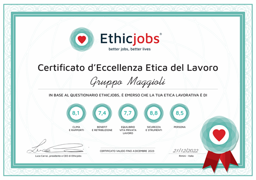 Gruppo Maggioli - Certificazione Eccellenza Etica del lavoro Ethicjobs